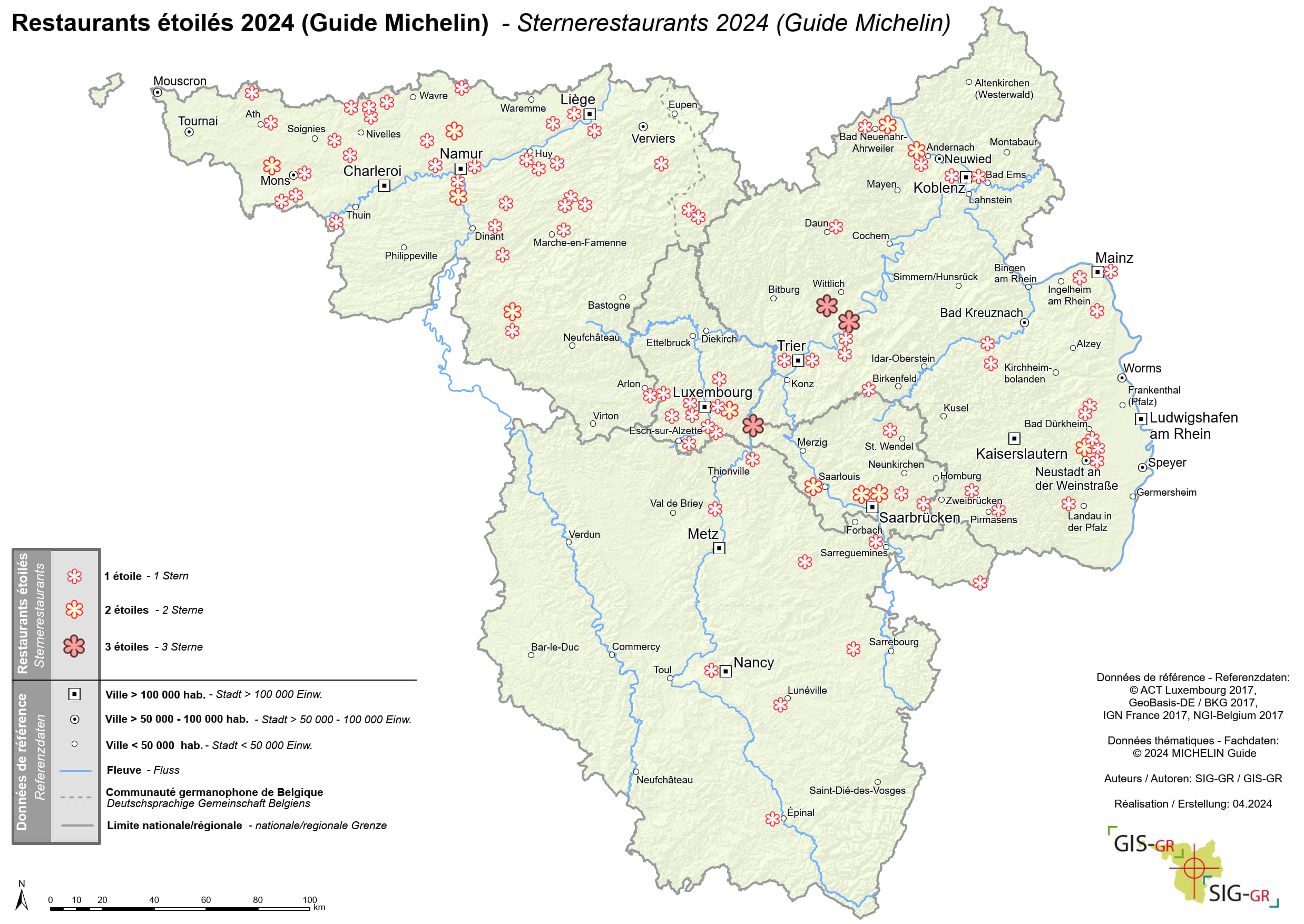 Cartes des restaurants étoilés du Guide Michelin en 2024 - Système d ...